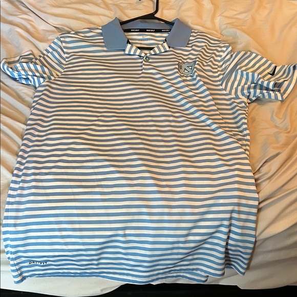 Nike | Shirts | Unc Light Blue And White Striped Polo Shirt | Poshmark